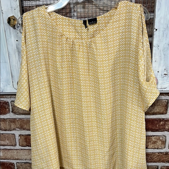 new directions | Tops | New Directions Yellow Patterned Blouse | Poshmark